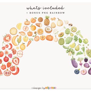 Watercolor Fruits & Vegetables Clipart Bundle: Garden Produce ...