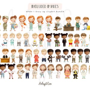 Kids Careers Clipart Bundle: Watercolor Children's Jobs (PNG) - Etsy