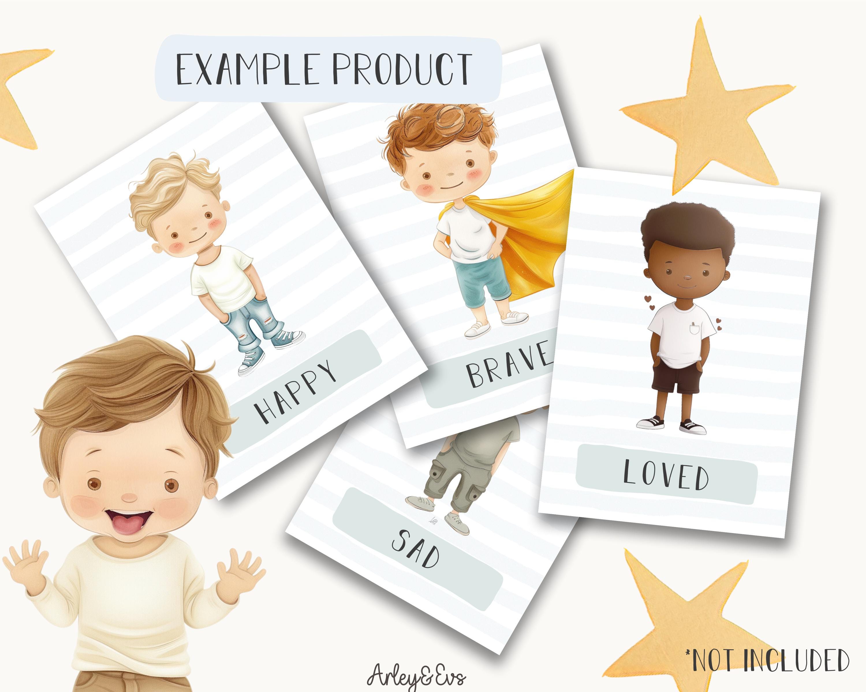 Kids Emotions Clipart, Clipart Bundle, Watercolor, Commercial Use ...