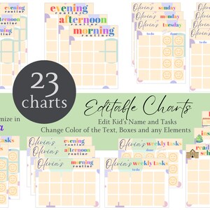 Editable Kids Daily Routine Cards, Chore Chart, Visual Schedule for ...