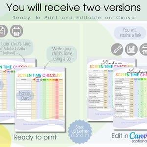 Chore Chart Set for Kids Reward, Allowance, Screen Time, School Routine ...