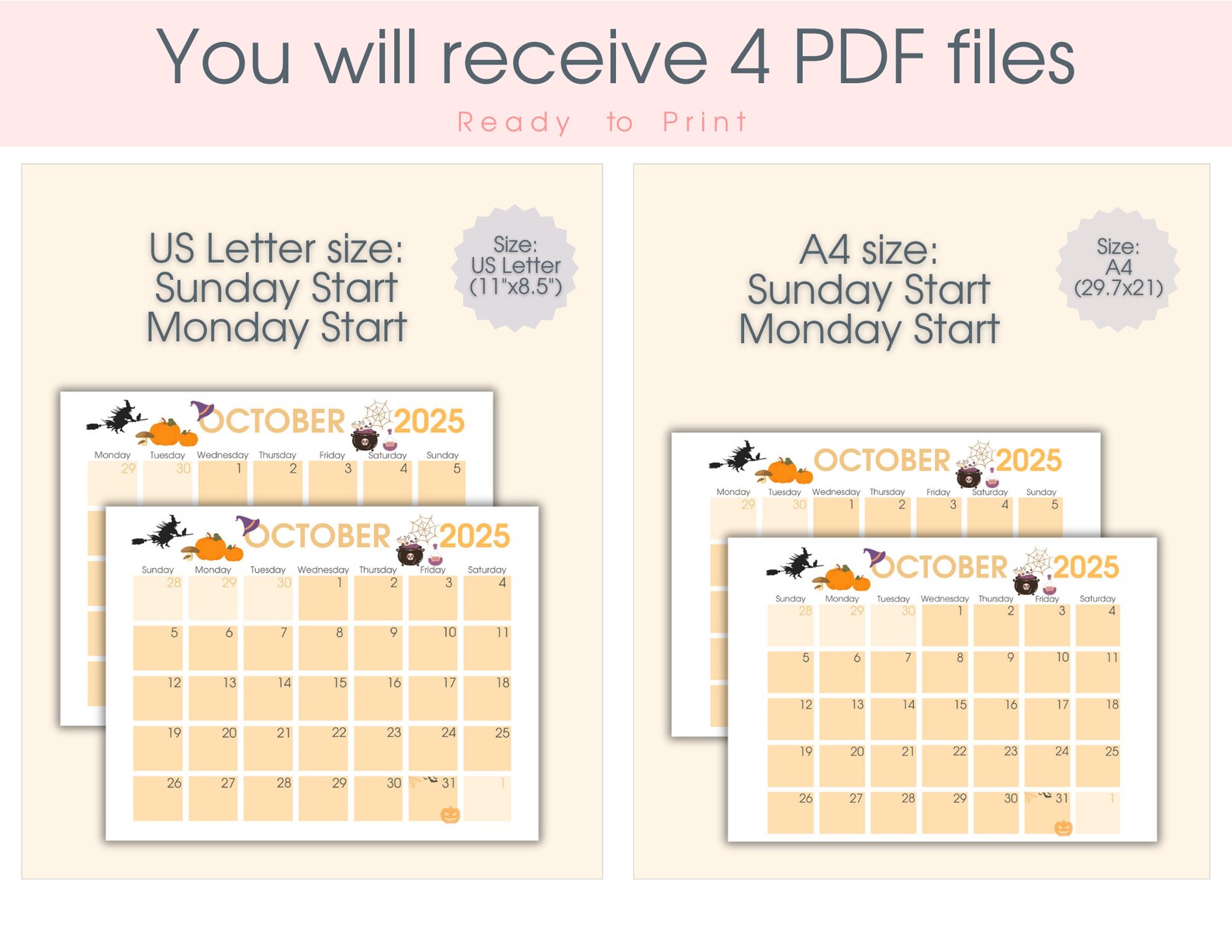 Monthly Calendar 2025, Monthly Planner, Printable Calendar, Editable ...