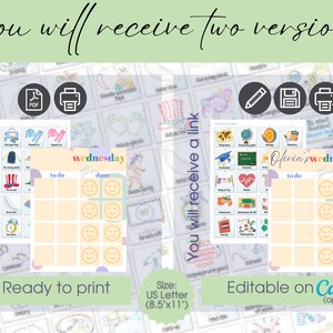 Editable Kids Daily Routine Cards, Chore Chart, Visual Schedule for ...