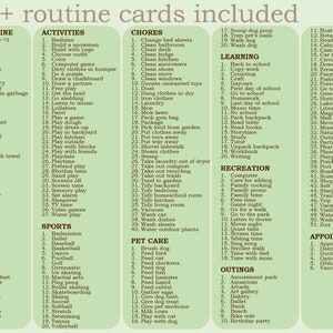 Editable Kids Daily Routine Cards, Chore Chart, Visual Schedule for ...