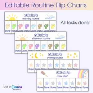 Routine Flip Chart | Editable Daily Routine & Rhythm for Kids | Morning ...