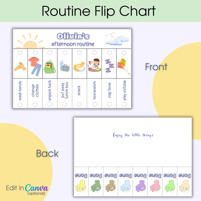 Editable Routine Flip Chart | Daily Routine & Rhythm for Kids | Morning ...