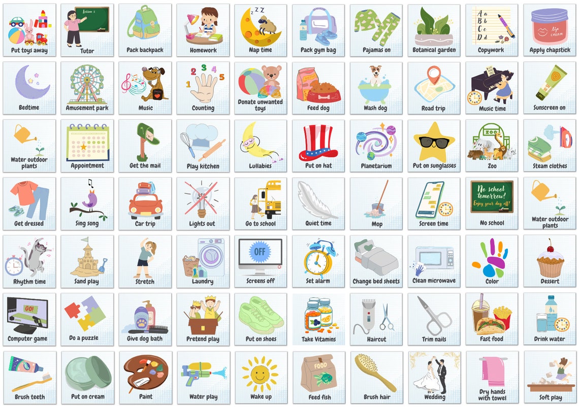 Editable Kids Daily Routine Cards, Chore Chart, Visual Schedule for ...