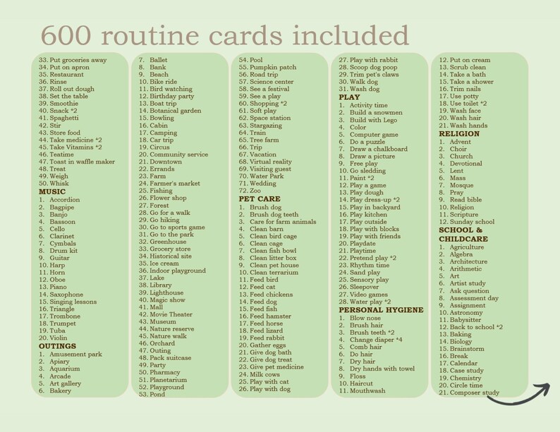 Kids Daily Routine Cards: Editable Chore Chart, Visual Schedule (PDF ...