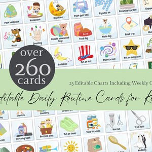 Editable Kids Daily Routine Cards, Chore Chart, Visual Schedule for ...
