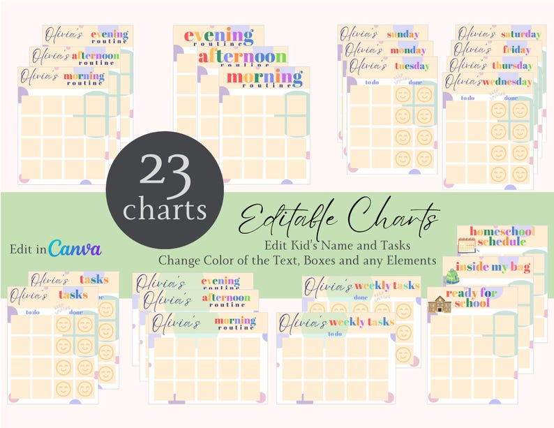 Editable Kids Daily Routine Cards & Chore Chart - Visual Schedule for ...