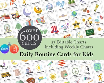 Editable Kids Daily Routine Cards Daily Visual Schedule Daily Rhythm ...