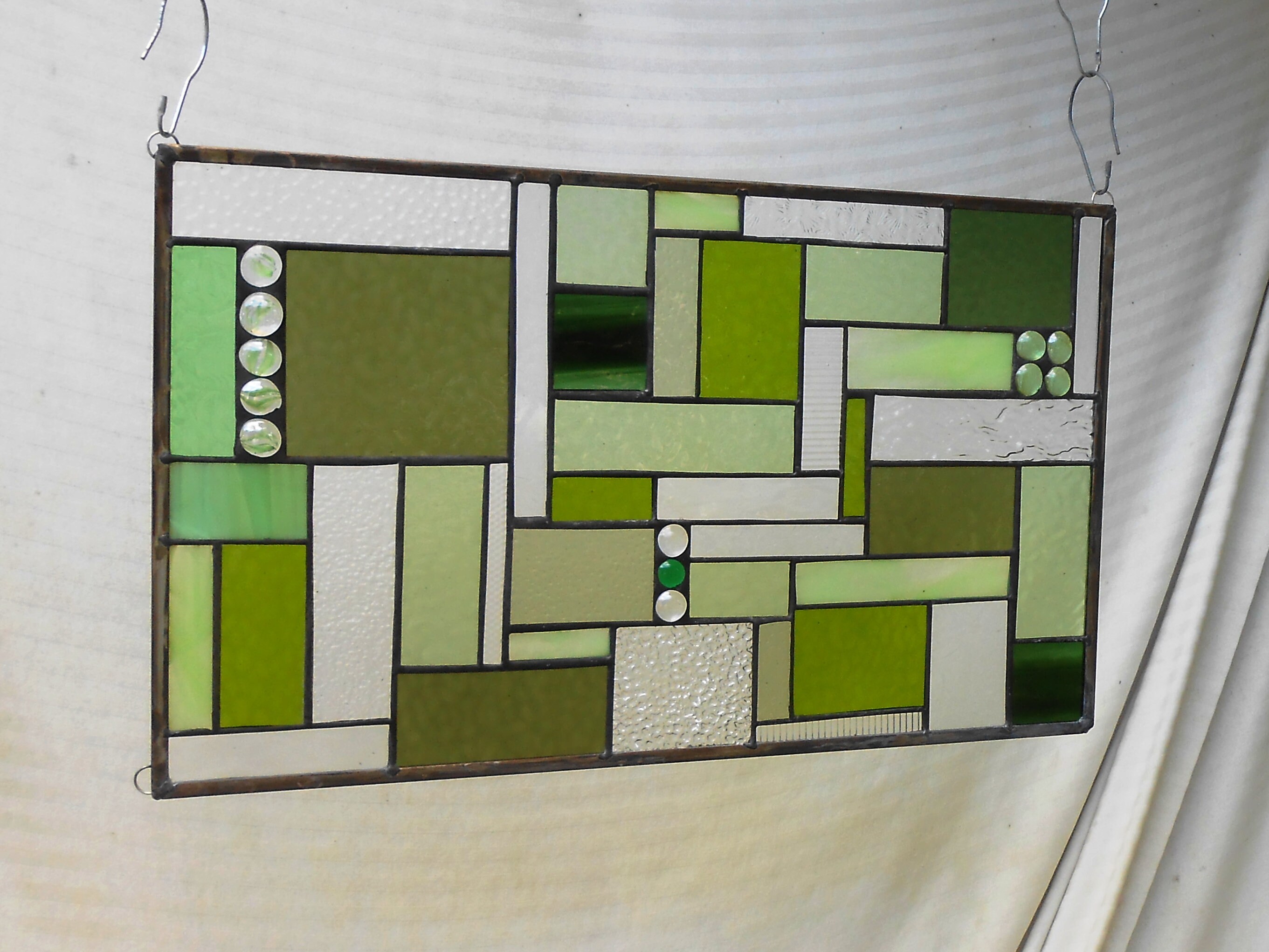 Stained Glass Patchwork Quilt Window Panel Geometric Stained | Etsy