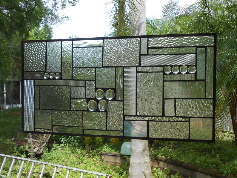 Large Stained Glass Panel Clear Textures Patchwork Quilt - Etsy