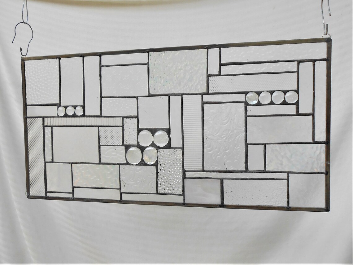 Large Stained Glass Panel Clear Textures Patchwork Quilt - Etsy