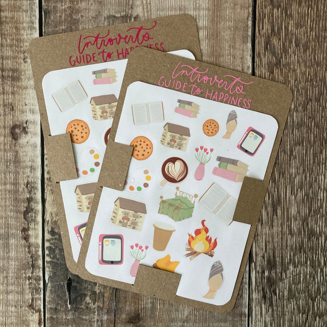 Introverts Guide to Happiness Stickers, Sticker Sheet, Homebody ...