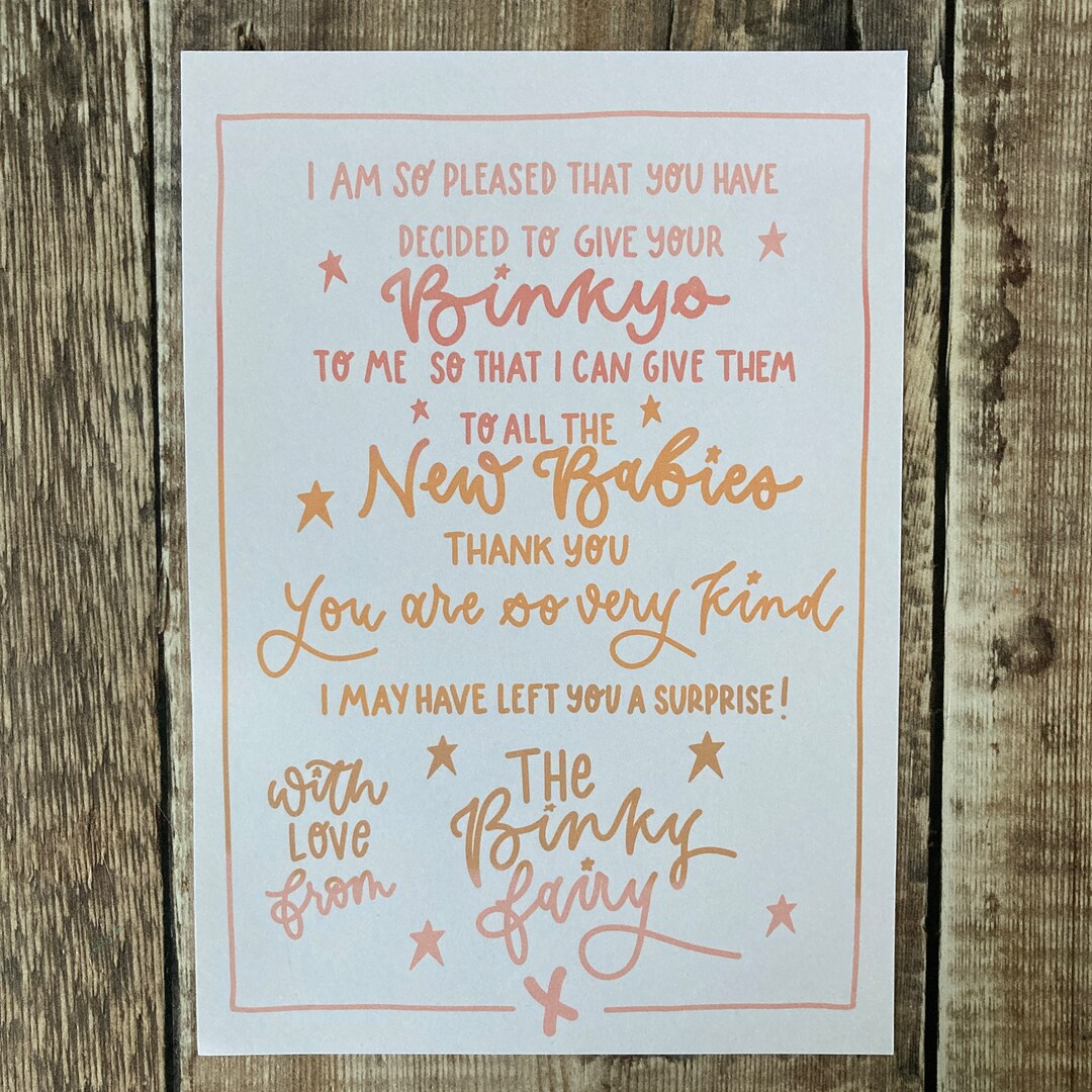Letter From the Binky Fairy: Boho Printable (digital Download) - Etsy