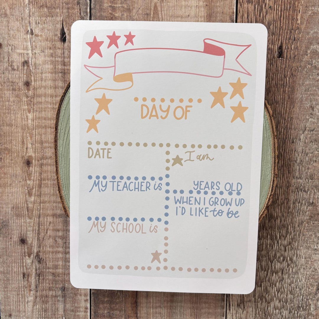 School Chalkboard Printable: First & Last Day Keepsake (PDF Download A4 ...