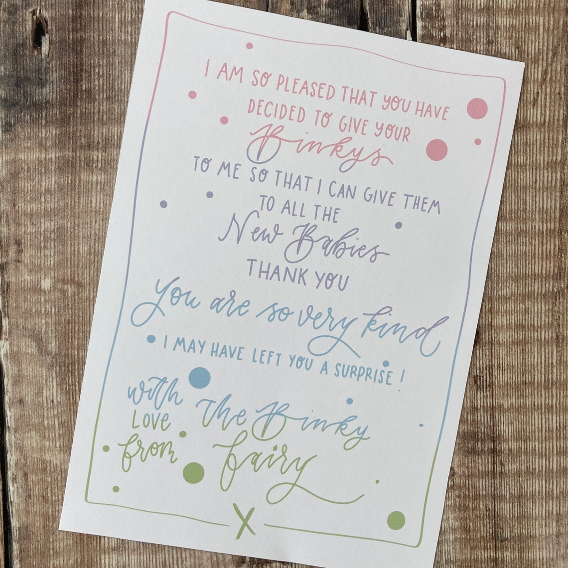 Binky Fairy Digital Download Letter From the Binky Fairy - Etsy