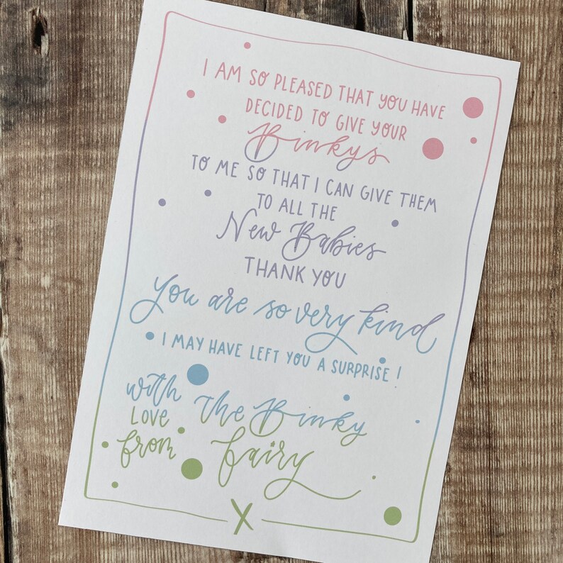 Binky Fairy Digital Download Letter From the Binky Fairy - Etsy Australia