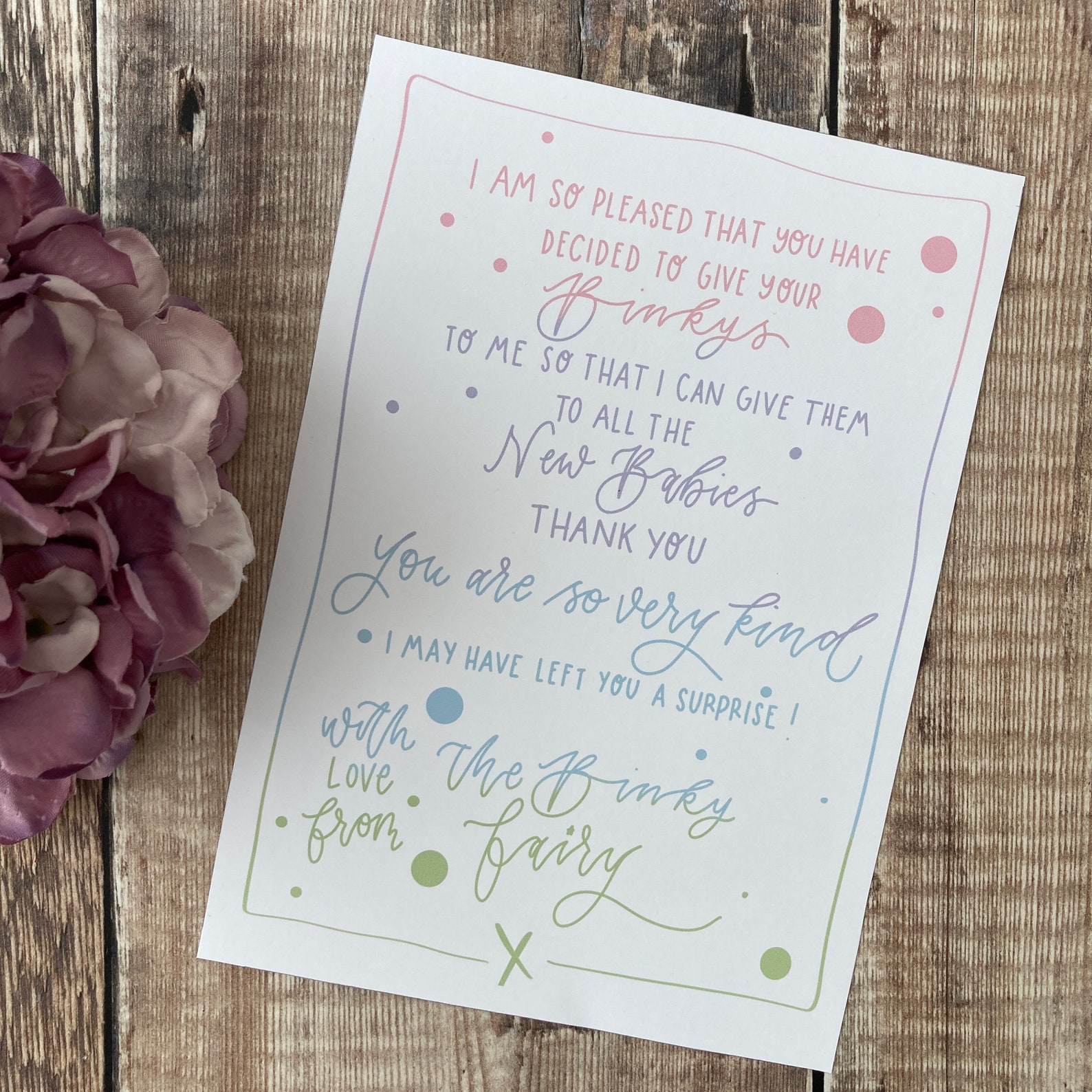 Binky Fairy Digital Download Letter From the Binky Fairy - Etsy