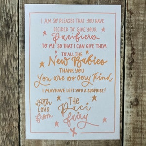Paci Fairy, Pacifier, Pacifier Fairy, Digital Download, Letter From the ...