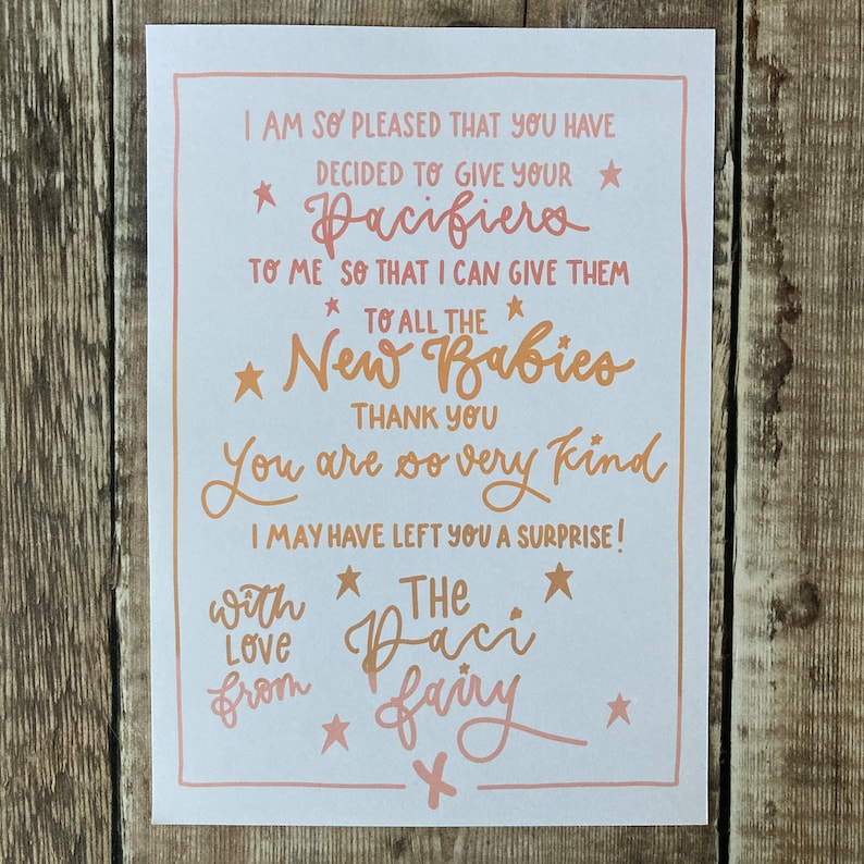 Boho Paci Fairy Letter: Unique Calligraphy (digital Download) - Etsy