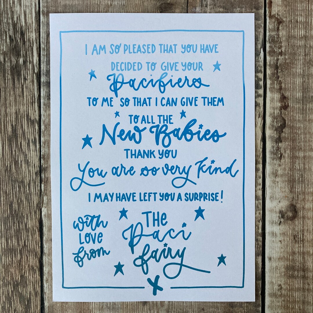 Paci Fairy Letter: Unique Calligraphy, Blue Printable (digital Download ...