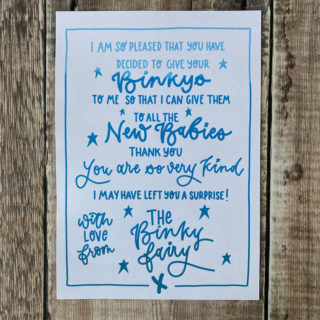 Letter From the Binky Fairy - Printable A5 Keepsake (digital Download ...