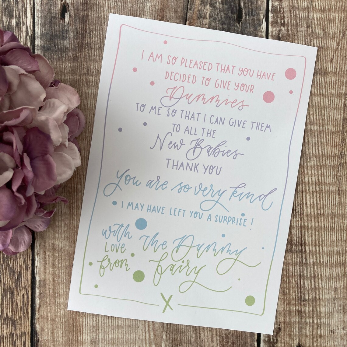 Dummy Fairy Letter From the Dummy Fairy Dummy Downloadable - Etsy UK