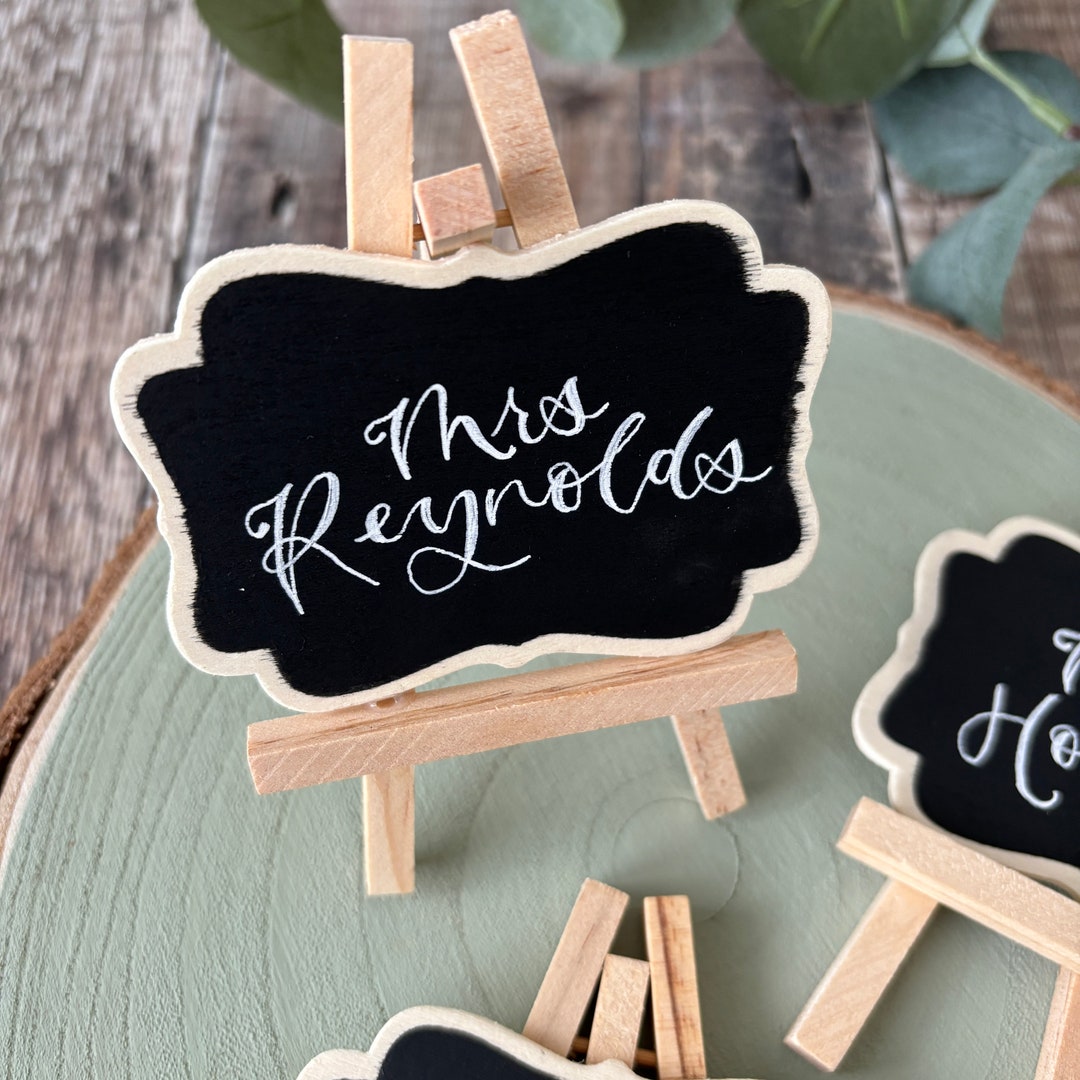Personalised Mini Chalkboard Easel, Teacher Gift, Table Setting, Food ...