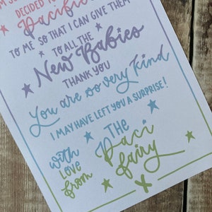 Letter From the Paci Fairy: Printable Keepsake (digital Download) - Etsy