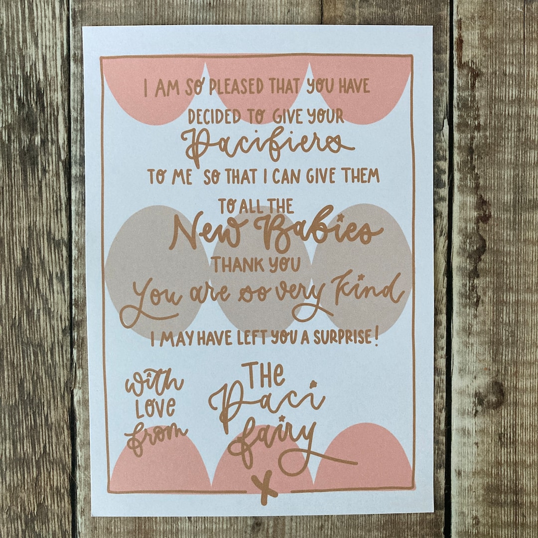 Paci Fairy, Pacifier, Pacifier Fairy, Digital Download, Letter From the ...