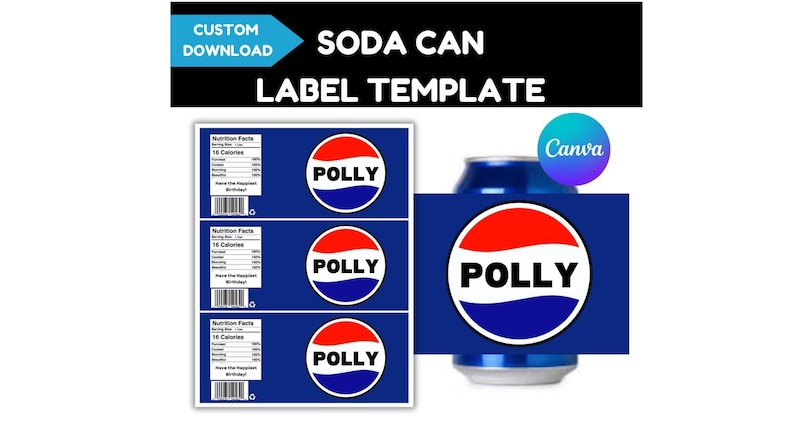 Custom Soda Can Label Party Decor Personalized Name Party Favor Soda ...