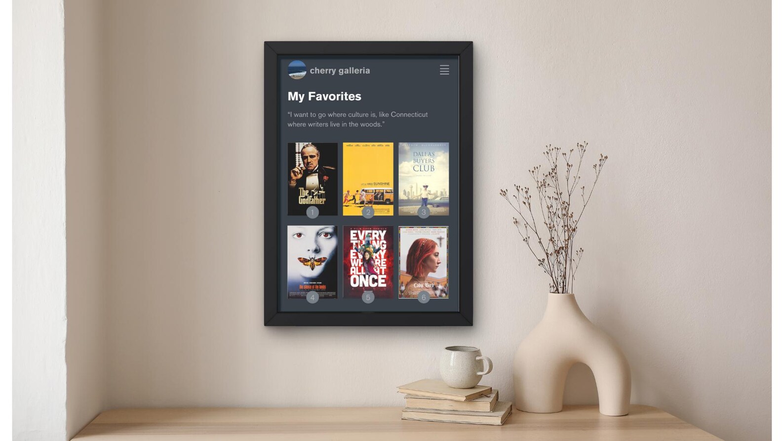Aesthetic Movie Ranking Poster Custom Letterboxd Top 6 Film Favorite ...