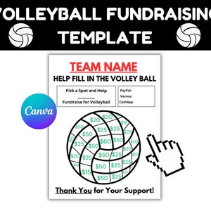EDITABLE Volleyball Fundraising Template, Fill in the Volleyball ...