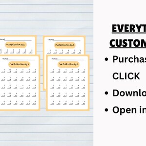 EDITABLE Multiplication Worksheets 1-6 Answer Key BUNDLE Downloadable ...