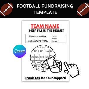 EDITABLE Football Fundraising Form, Fill in My Helmet Fundraising Form ...