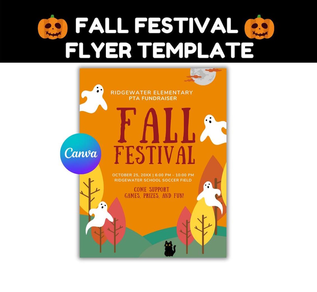 Editable Fall Festival PTA Flyer Autumn Festival Fundraising PTO ...