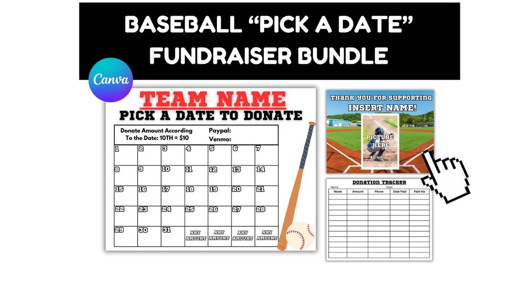 EDITABLE Baseball Fundraiser Template Baseball Season Printable "pick a ...