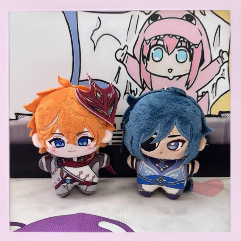Genshin Impact Fan-made Plush Doll Keychain - Kaeya Tartaglia Hu Tao ...
