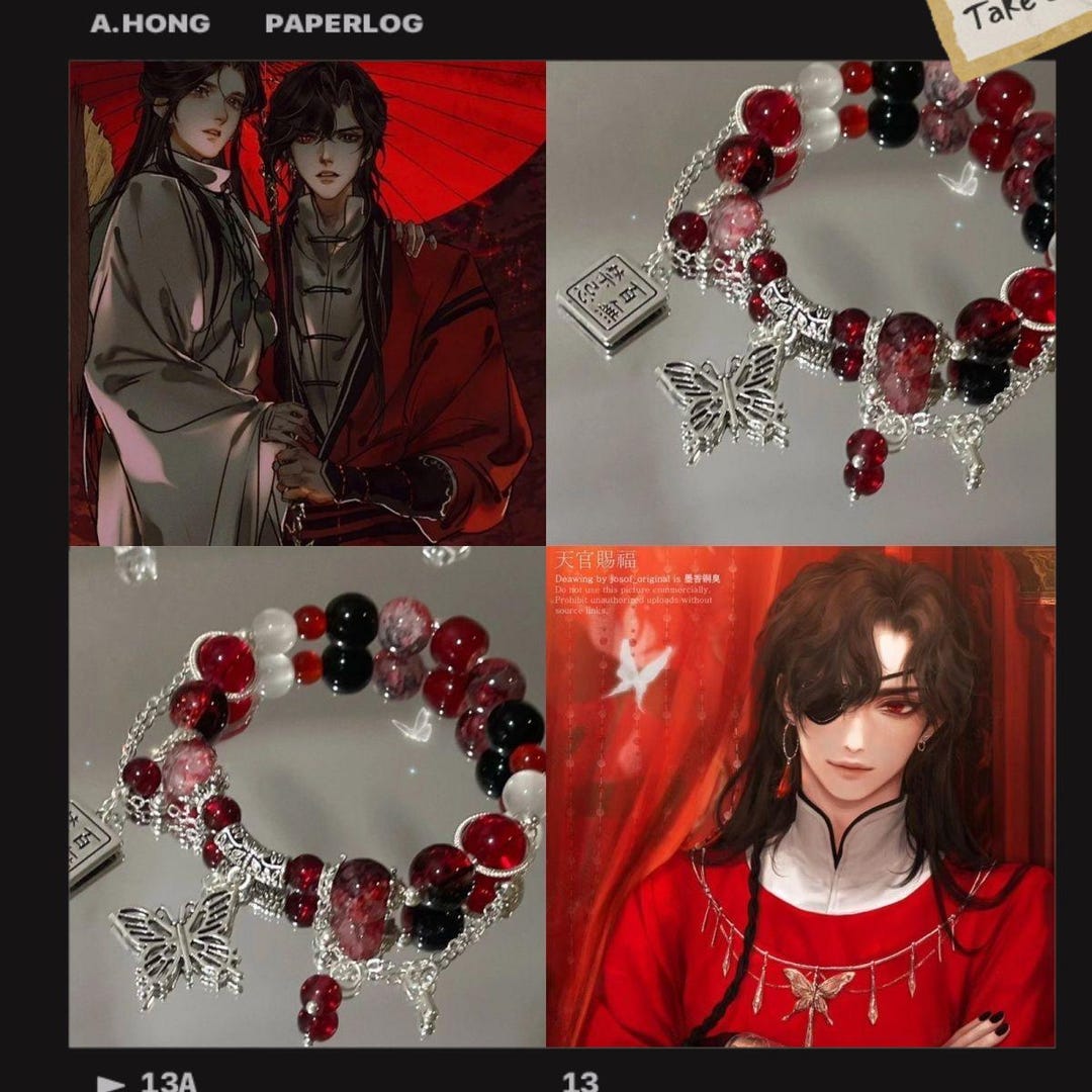 Heaven Official's Blessing Hua Cheng Glass Bead Bracelet, TGCF Handmade ...
