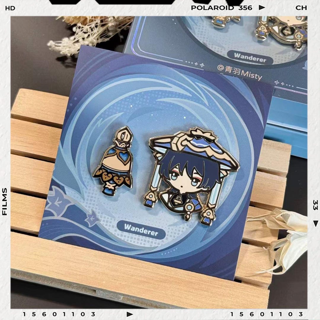 Genshin Impact Scaramouche & Bell Set Metal Badge - Fan-made Birthday ...