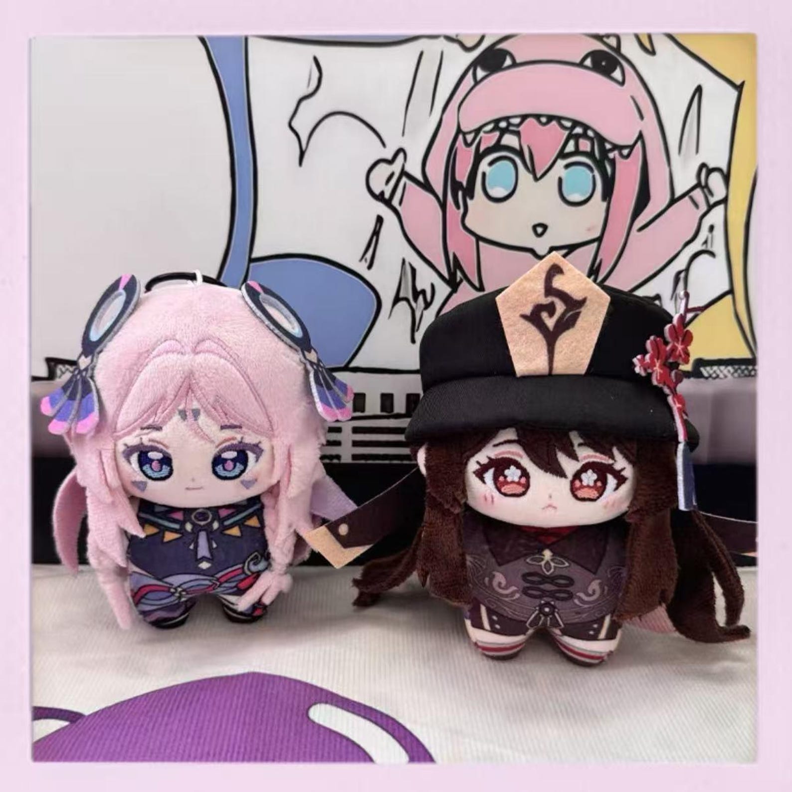Genshin Impact Fan-made Plush Doll Keychain - Kaeya Tartaglia Hu Tao ...