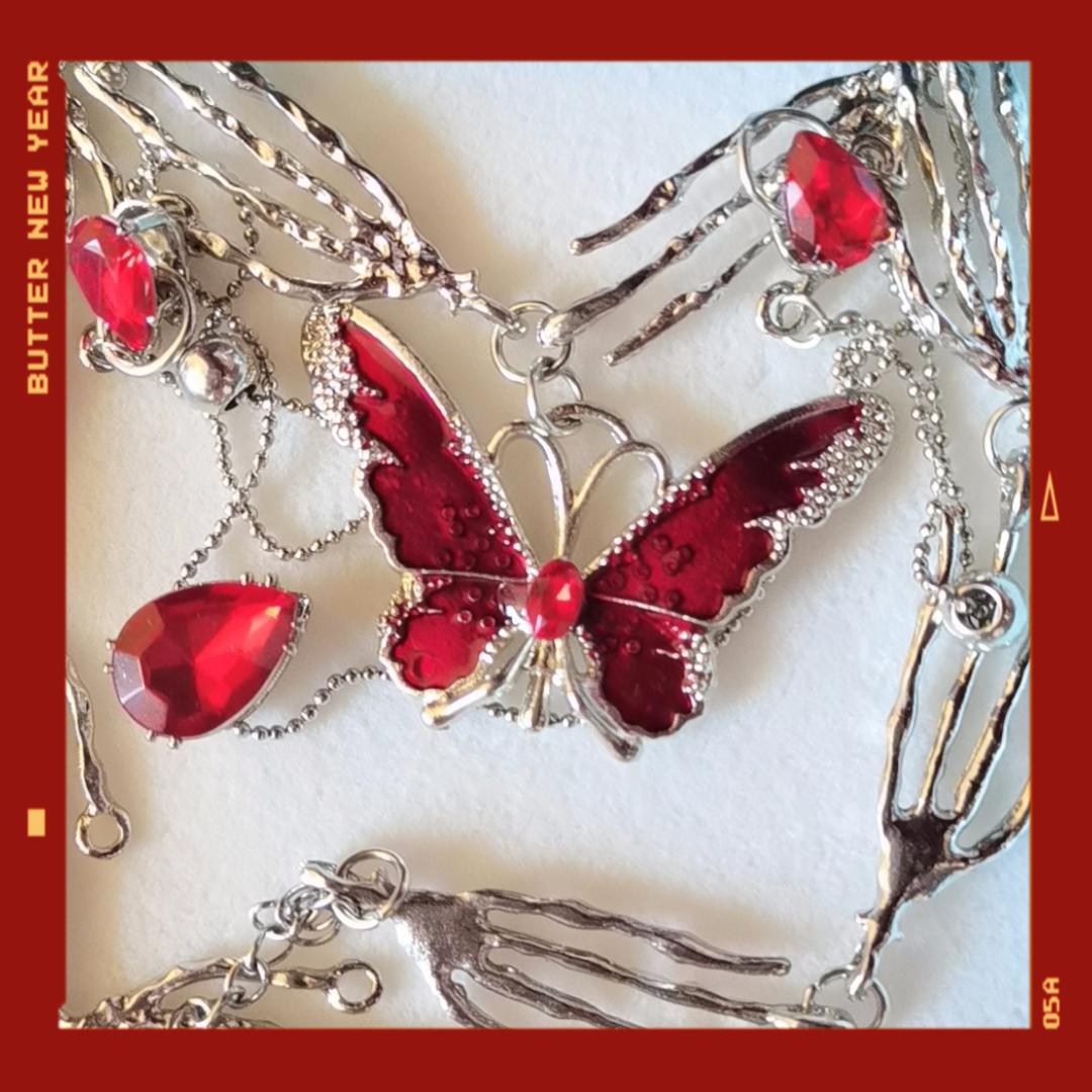 Heaven Official's Blessing Hua Cheng Butterfly Necklace, TGCF Enamel ...