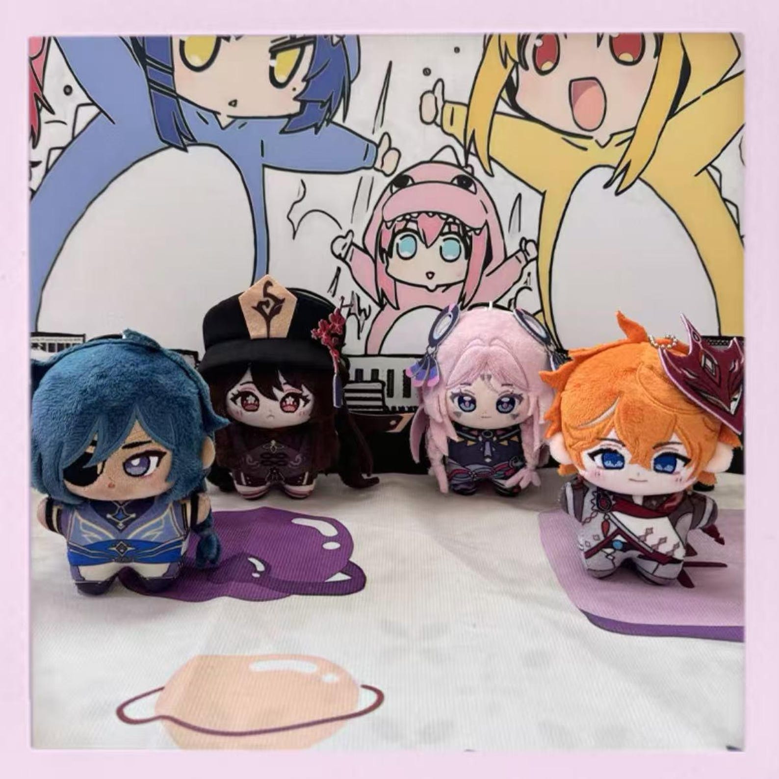 Genshin Impact Fan-made Plush Doll Keychain - Kaeya Tartaglia Hu Tao ...