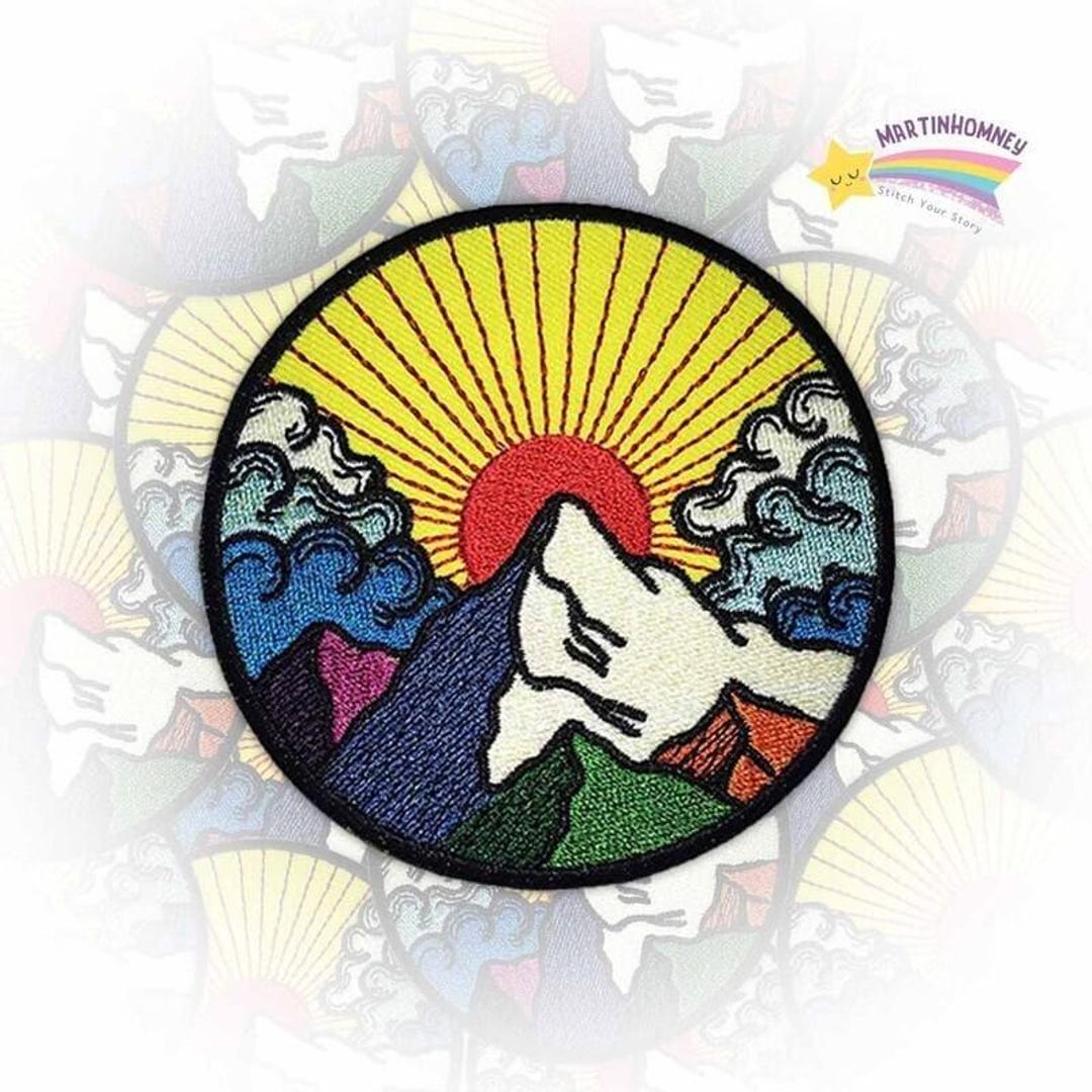 Mountain Embroidered Patch – Hiking Iron on Patch for Scouts, Nature ...