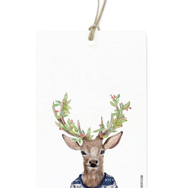 Reindeer Gift Tag - Etsy