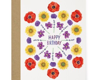Hippie birthday card | Etsy
