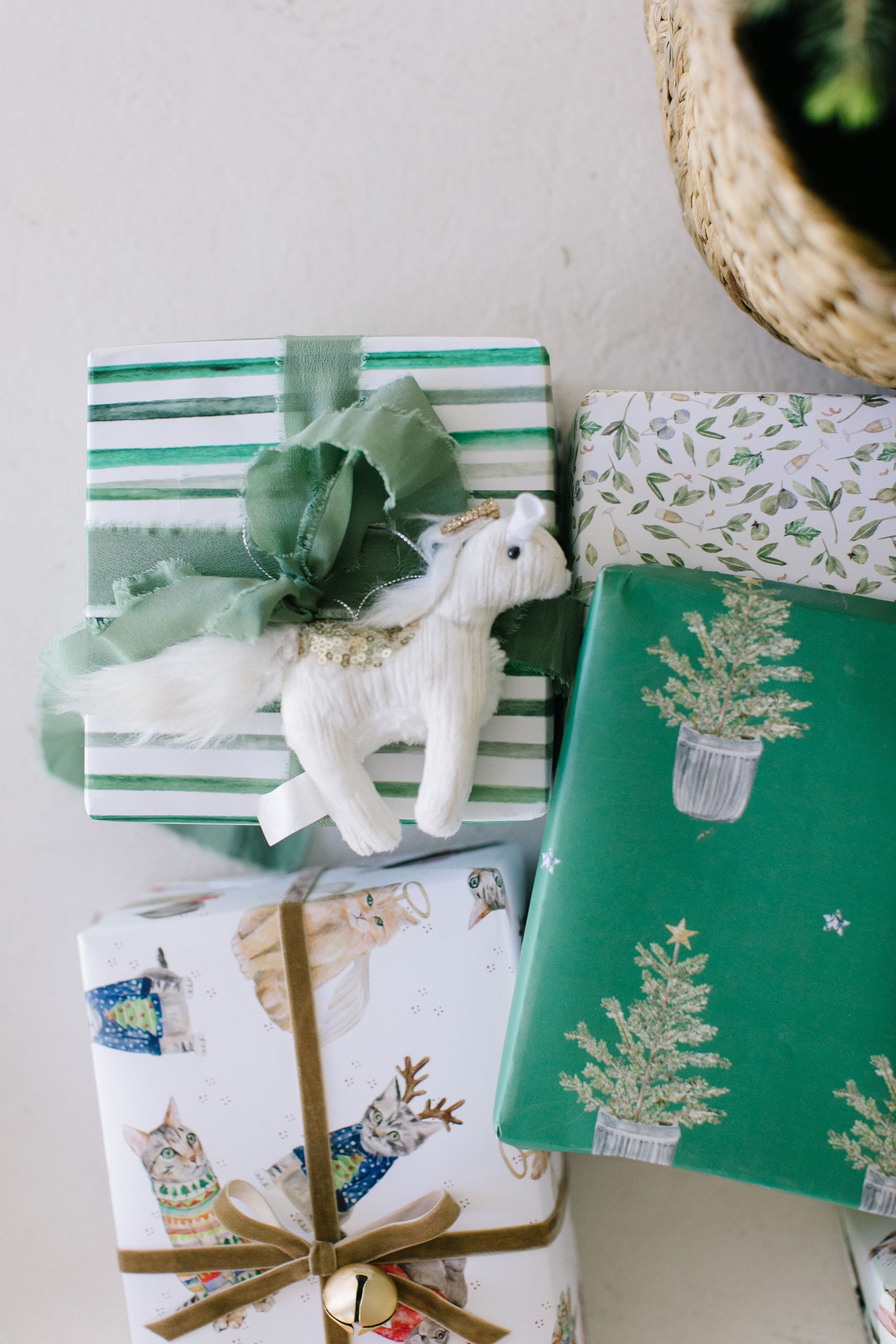 Holiday Cat Gift Wrap Featuring Cats in Holiday Outfits- This Cat ...
