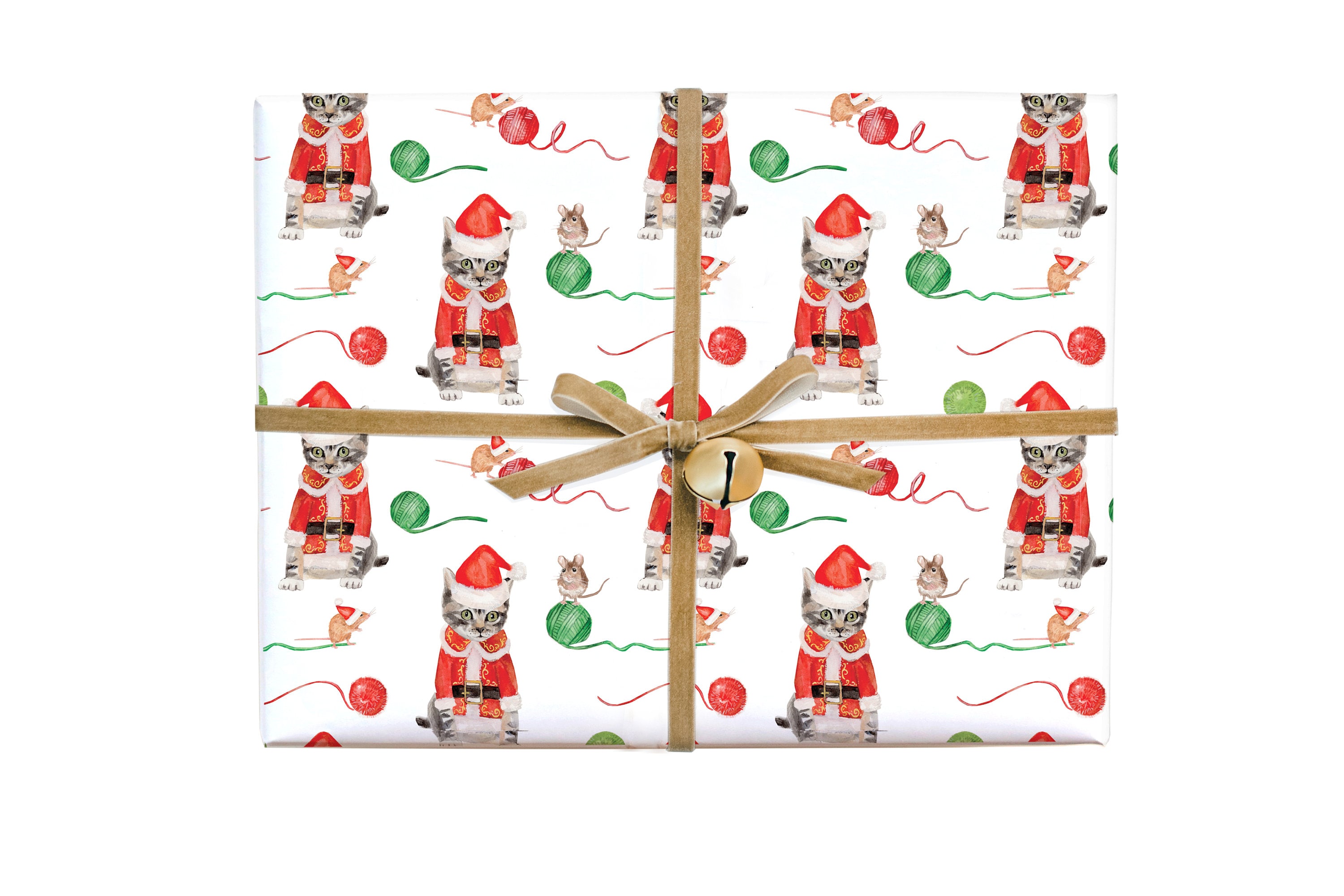 Cute Cat Christmas Wrapping Paper perfect for Holidays and Christmas ...